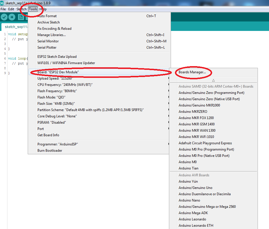 Arduino Tools Programmer Default